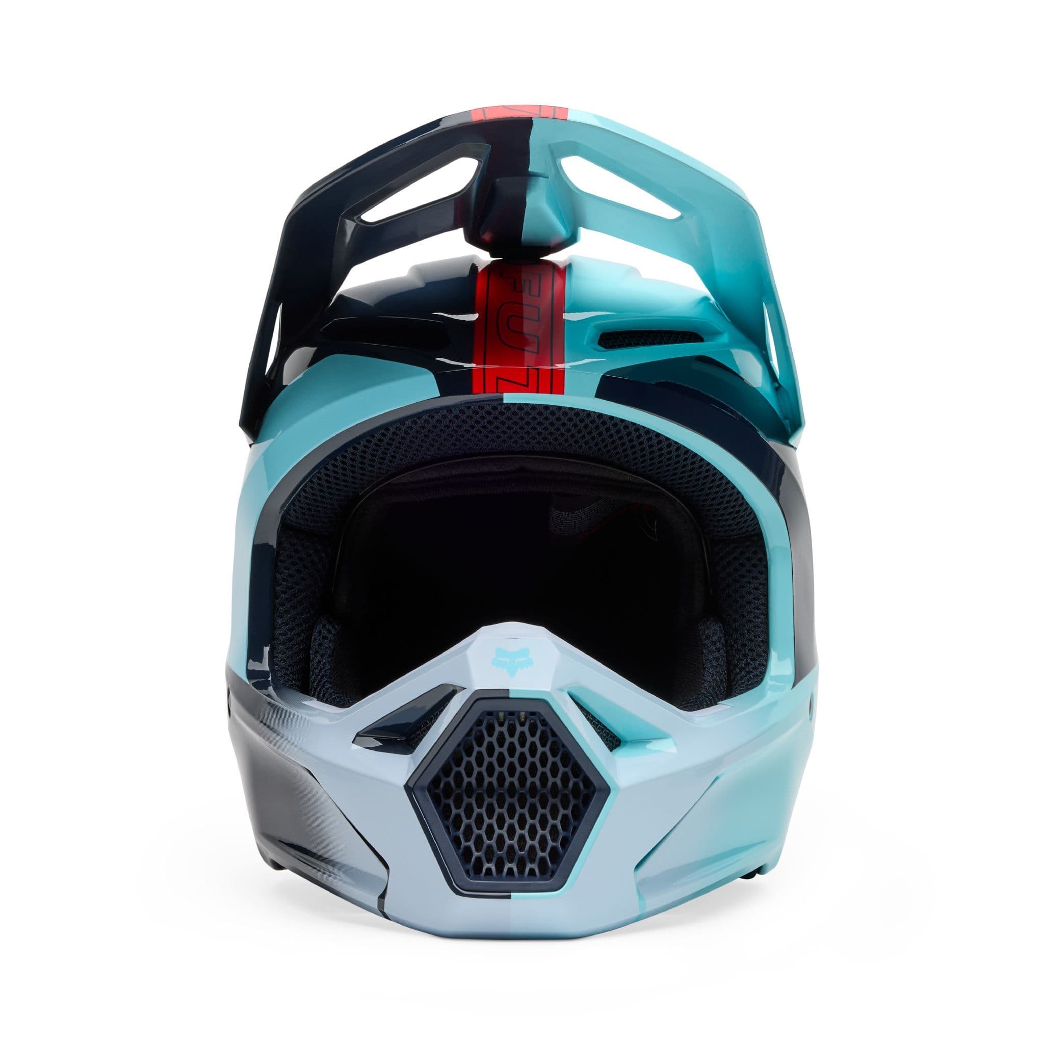 Fox V1 Youth Elevated Motocross Helmet - LT Blue