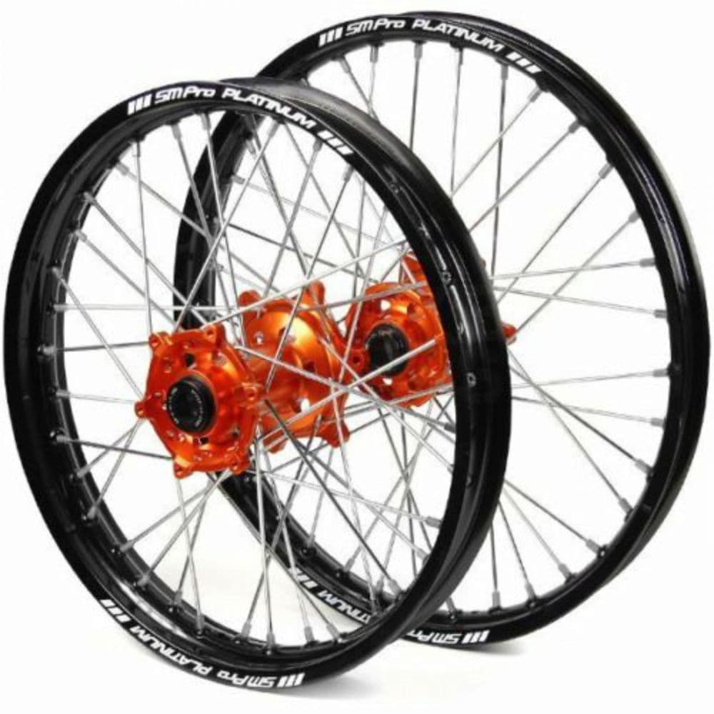 KTM SM Pro Platinum Wheels - Orange/Black Gloss/Silver