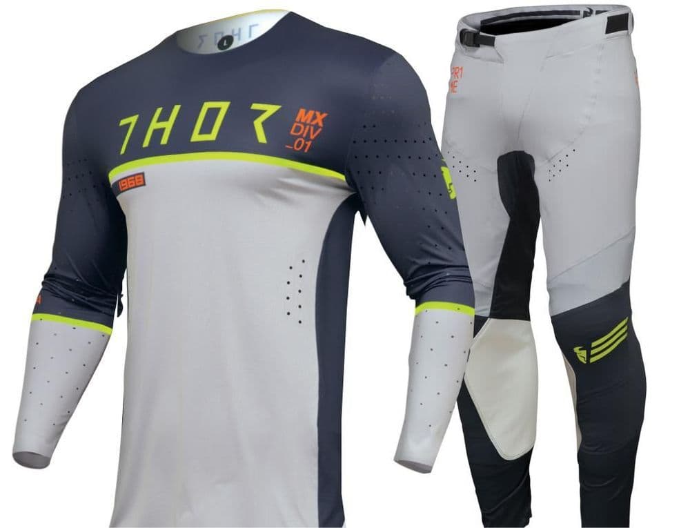 Thor Prime Ace Motocross Kit Combo - Midnight Grey