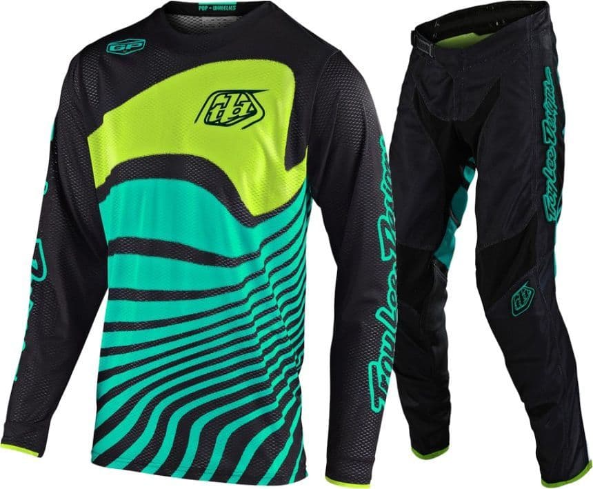 TLD GP Air Youth Drift Motocross Kit - Black/ Turq