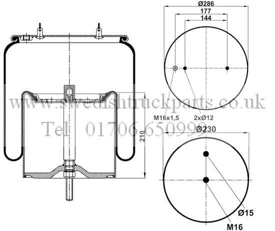 Scania Rear Drive Axle Air Bag Bellow 1543691 1.25670 1731113 1510195 ...