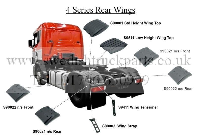 Scania Rear Wing Top Low 1357602 1.22284 P230 P270 P280 P310 P320 P340 ...