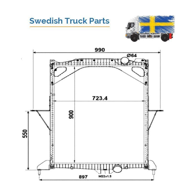 Volvo radiator engine coolant FM FMX FM7 FM9 FM10 FM12 FMX13 20482258 ...