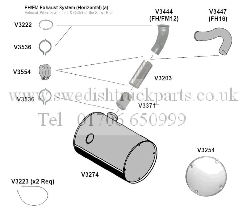 Volvo Exhaust Silencer FH FM FM12 FH12 FH16 3979909 3979599 1676496
