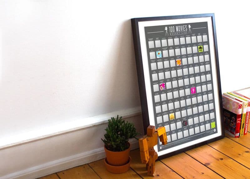 100 Movies Bucket List Poster | Bucket List Ideas | Gifts for Couples