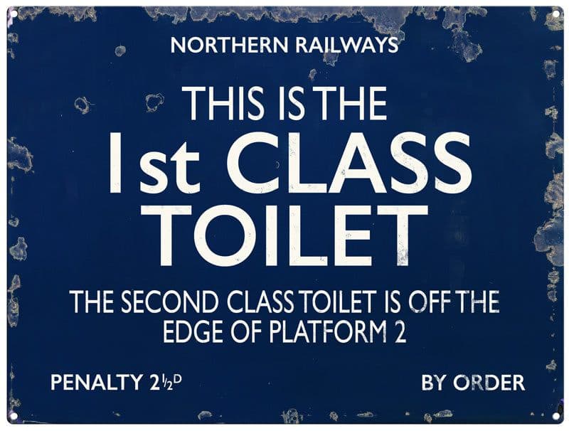 1st Class Toilet Wall Sign | Railway Art | Toilet Wall Art - Trains