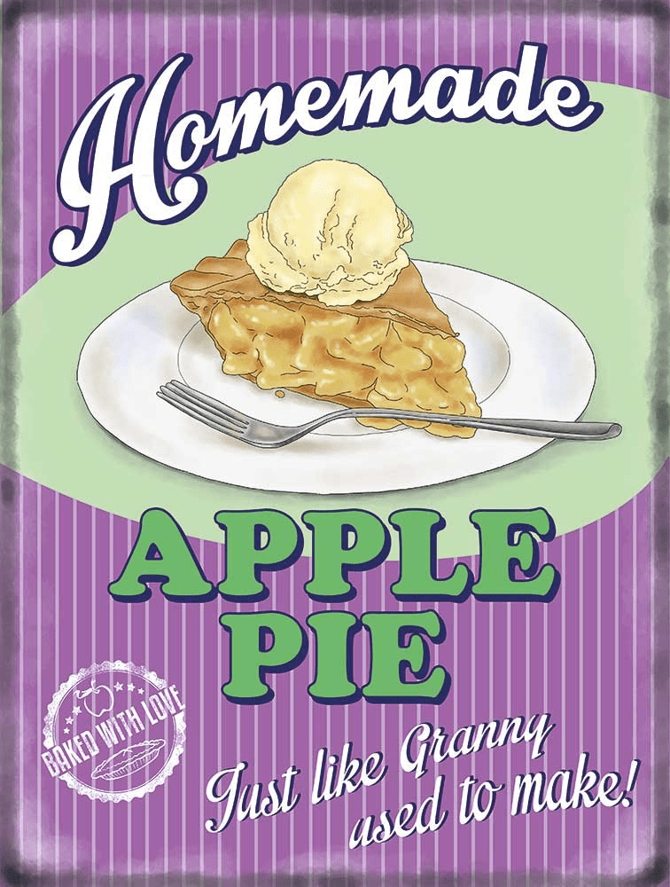 Apple Pie Retro Diner Metal Wall Sign | Vintage advertising signs ...