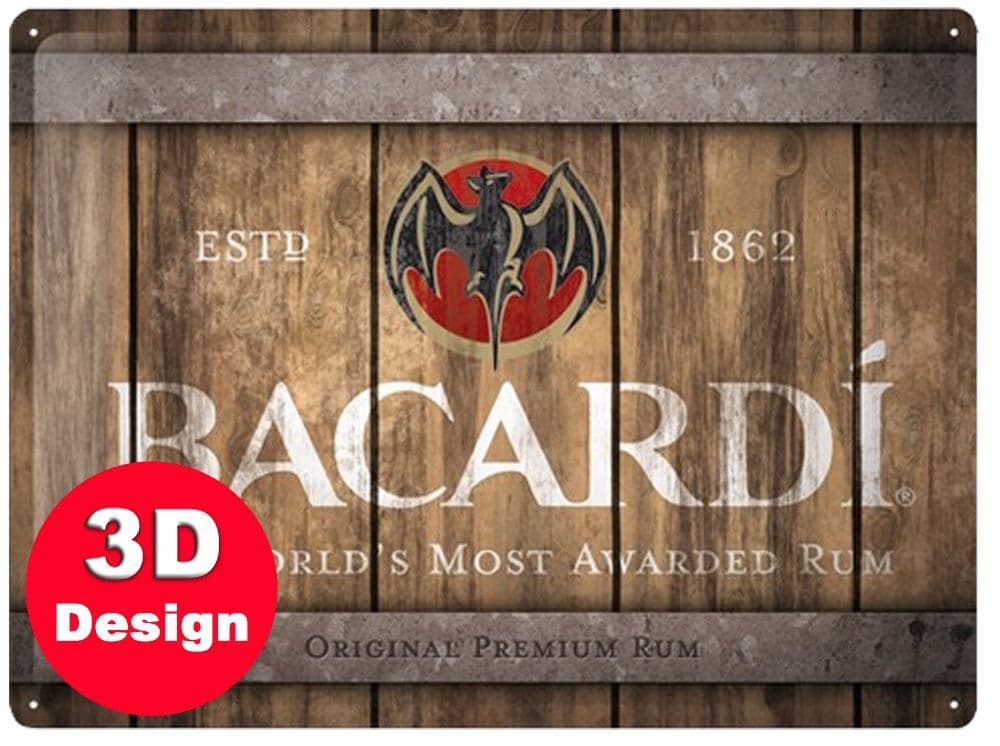 Bacardi - 3D Metal Wall Sign | Vintage Advertising Sign | Home bar art
