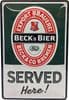 Beck's Bier Embossed Wall Sign | Home Bar Signs | Man Cave Artwork