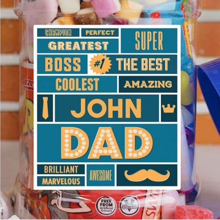 Personalised Best Dad Sweet Jar | Father's Day Gifts | Personalised Gifts