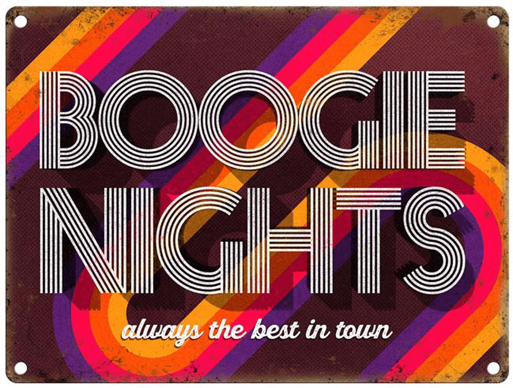 Boogie Nights Metal Wall Sign | 70s Wall Art | 50th Birthday Gift ideas