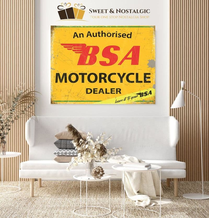 BSA Dealer Metal Wall Sign | Vintage advertising Sign | Gift idea for him