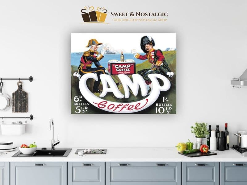 Camp Coffee Metal Wall Sign | Vintage Advertising signs | Kitchen wall art
