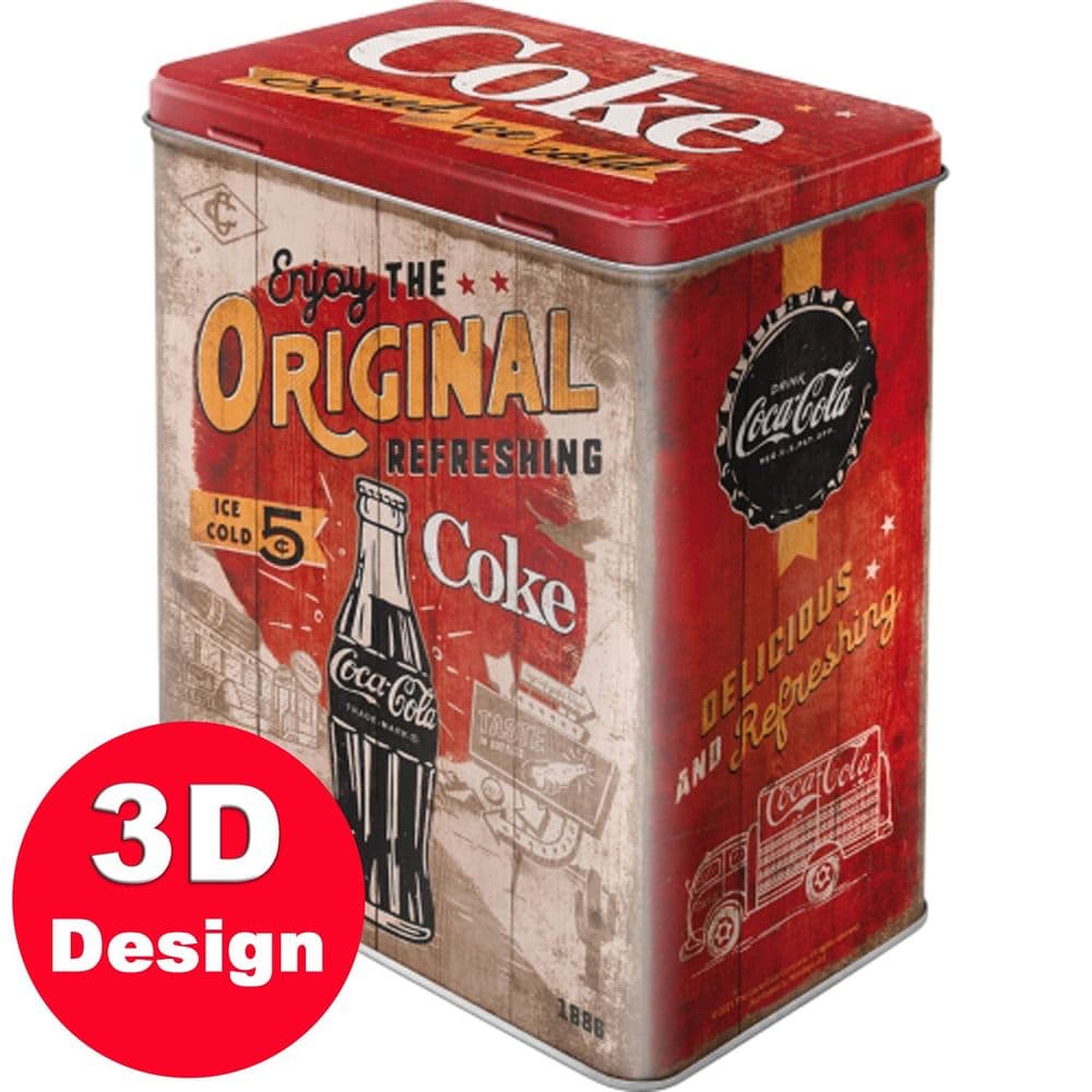 Coca Cola Logo Storage Tin | Novelty Storage Tin | Kitchen Storage