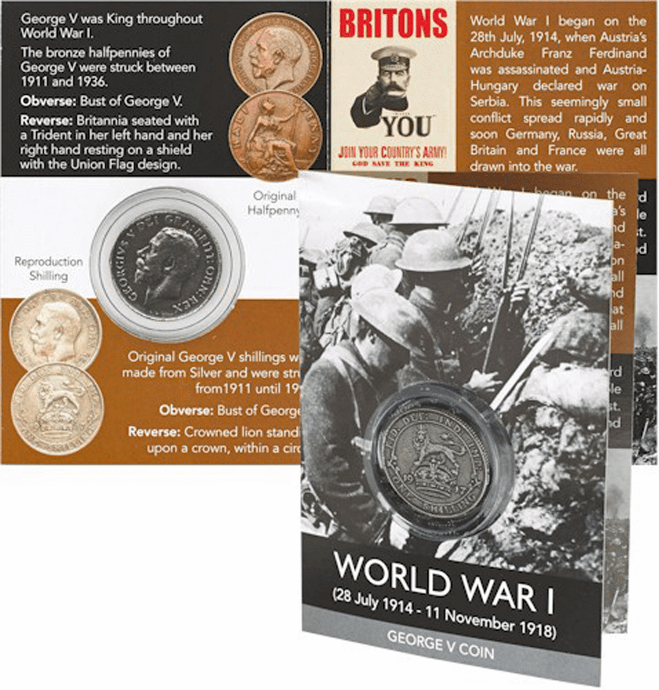 George V Shilling WWI Coin Pack | World War I | Educational Resources