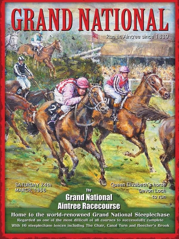 Grand National Metal Wall Sign | Horse Racing Sign | Gift ideas for Him