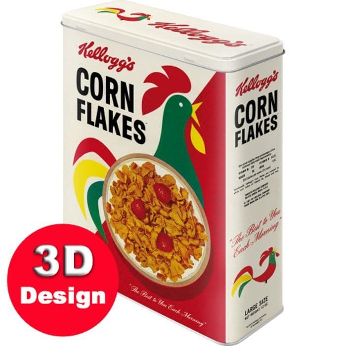 Kelloggs Cornflakes Storage Tin | Kitchen Storage Tin | Cereal Boxes