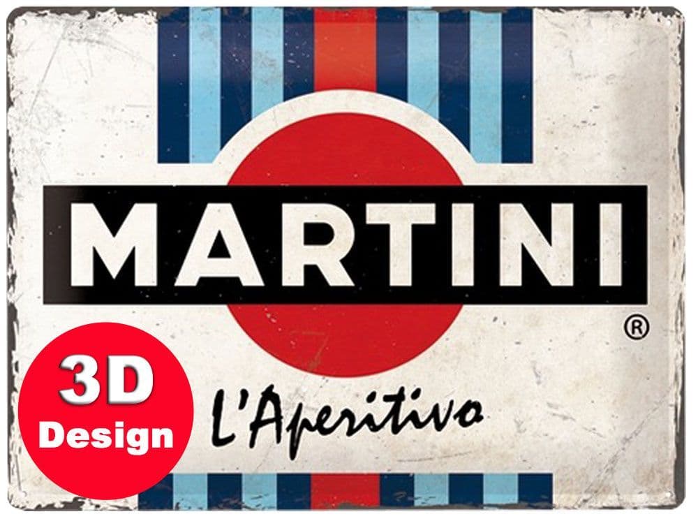 Martini 3D Metal Wall Sign | Vintage advertising sign |Home bar signs