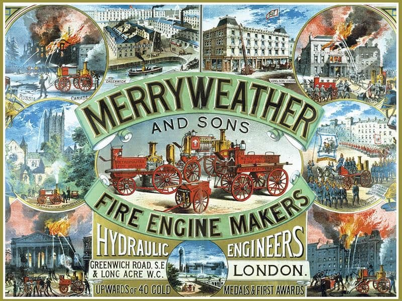 Merryweather Fire Engines Metal Wall Sign | Vintage Advertising Signs ...