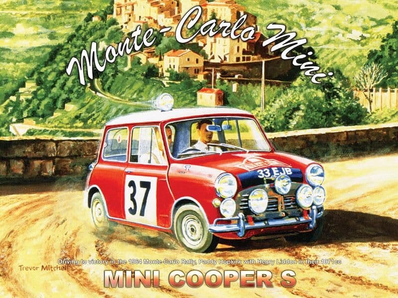 Mini Cooper S Monte Carlo Metal Wall Sign | Gifts for Him | Mini Cooper Art