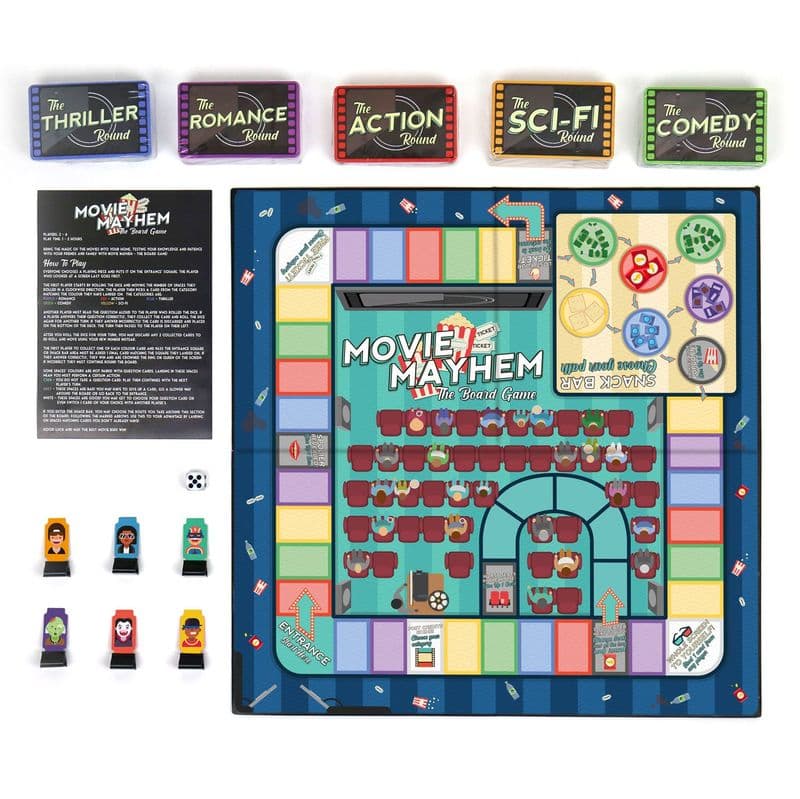 Movie Mayhem Retro Board Game |Trivia Games | Birthday Gifts