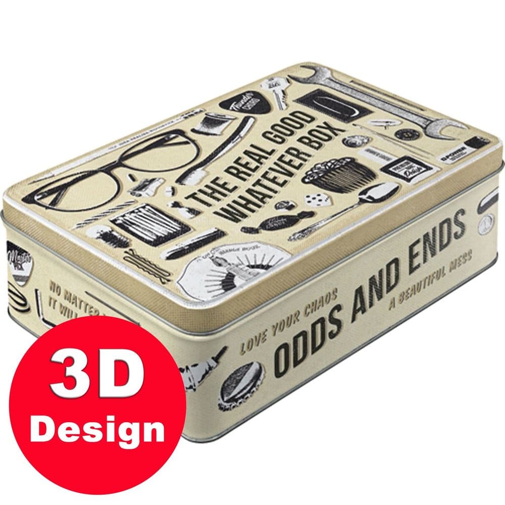 Odds and Ends Embossed Storage Tin | Novelty Storage Tins | Retro Gifts