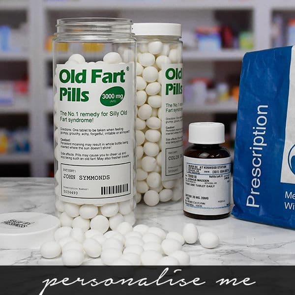 Personalised Old Fart Pills | Personalised Gifts for Him | Unique gifts