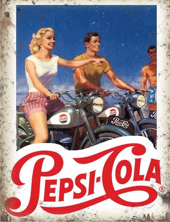 Pepsi Cola - Bike - Metal Wall Sign | Metal Wall Art | Pepsi Memorabilia