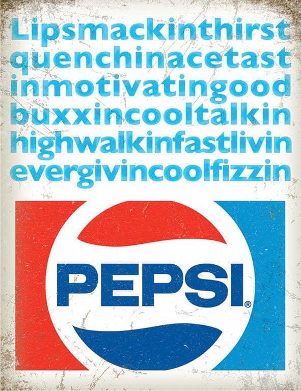 Pepsi Cola - Lipsmackin- Metal Wall Sign | Metal Wall Art | Pepsi ...
