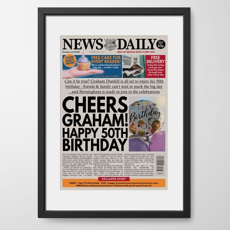 Personalised Birthday Newspaper | Unique Gift Ideas | Personalised Gift ...