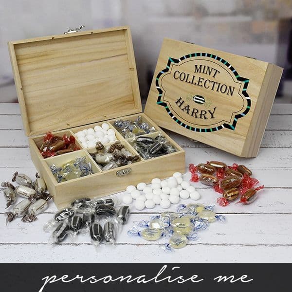 Personalised Mint Collection Wooden Box | Gifts for Grandparents | Mints
