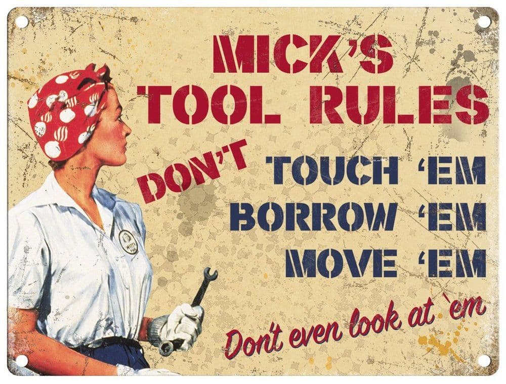 Tool Rules Personalised Wall Sign | Personalised Gifts | Gifts For Him