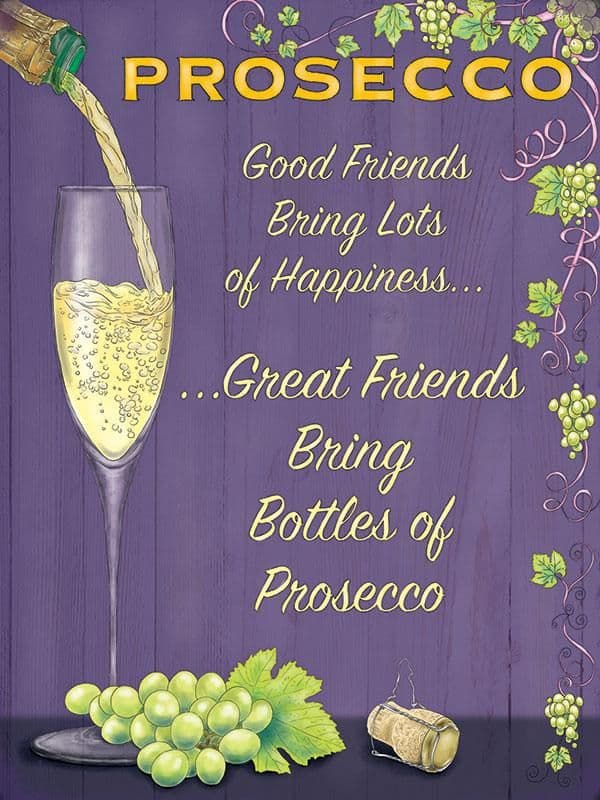 Prosecco A5 Metal Wall Sign | Home Bar Sign | Prosecco Wall Art