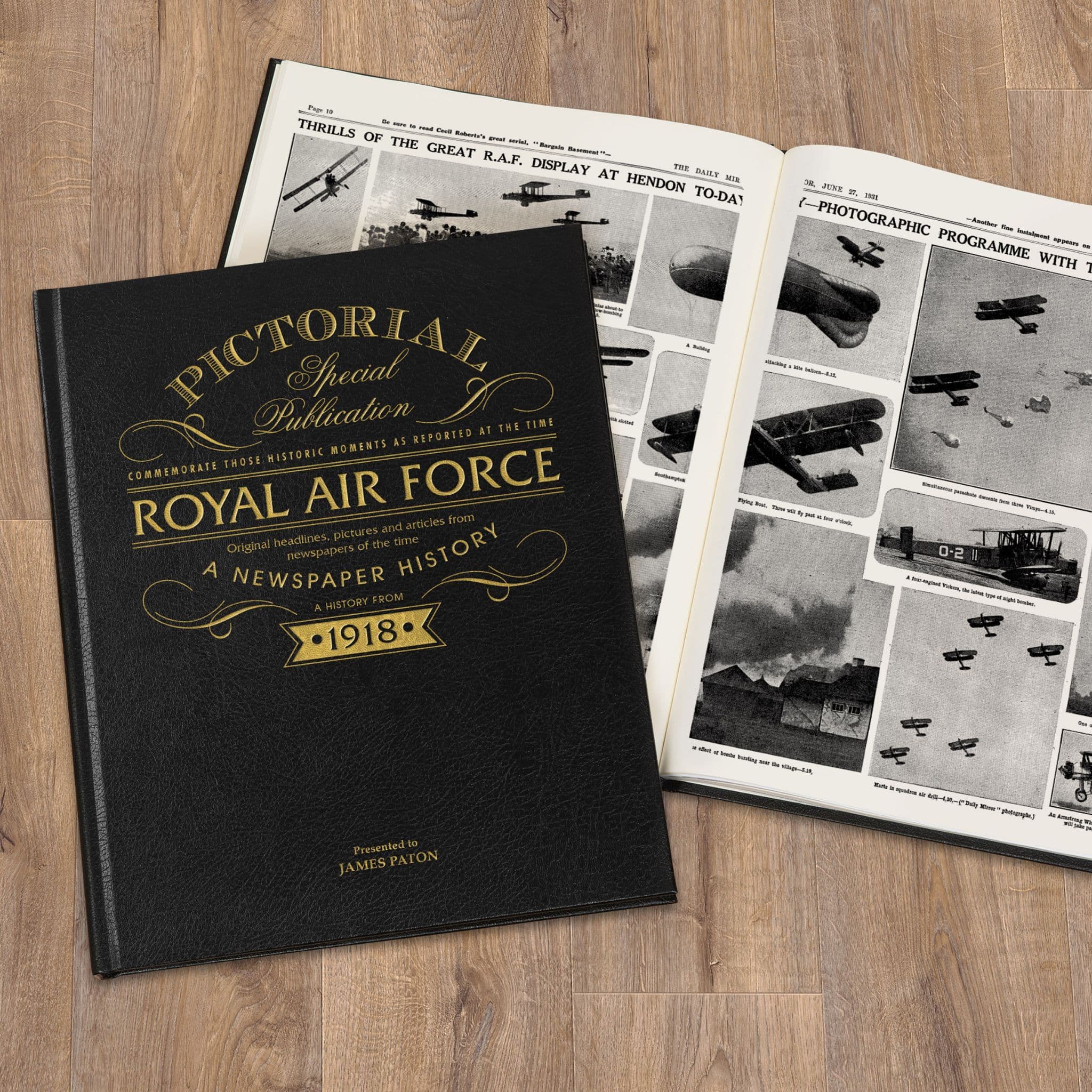 RAF Deluxe Newspaper Book | Personalised Gifts | Unique Gift Idea