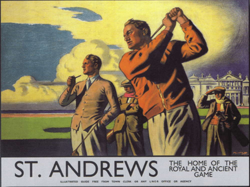 St Andrews Landscape Metal Wall Sign | Vintage Transport Signs | Gifts ...