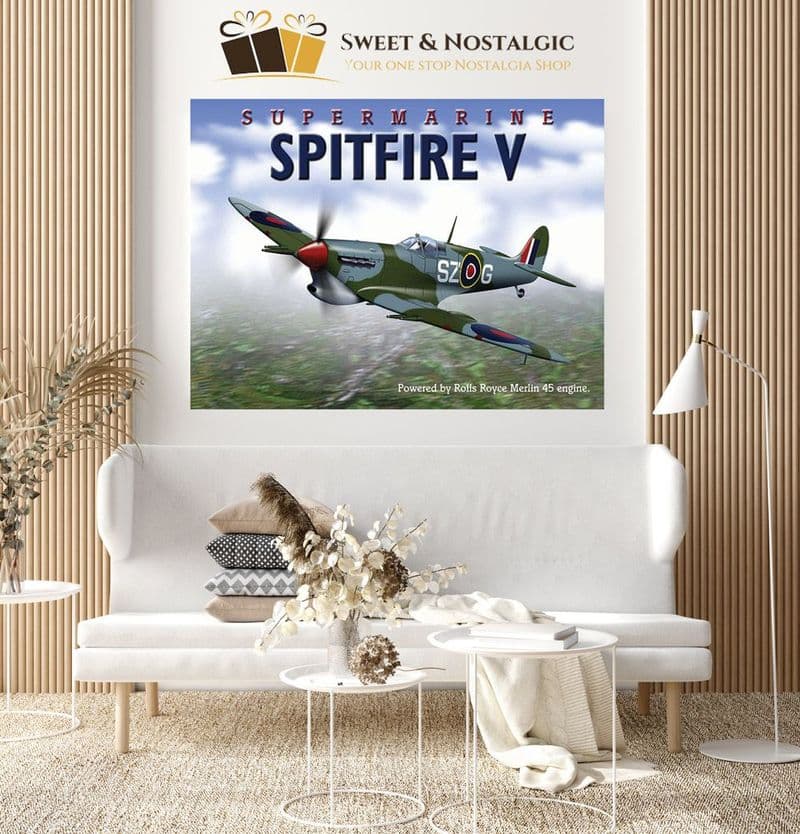 Supermarine Spitfire Metal Wall Sign | Spitfire Aircraft Gifts |WWII ...