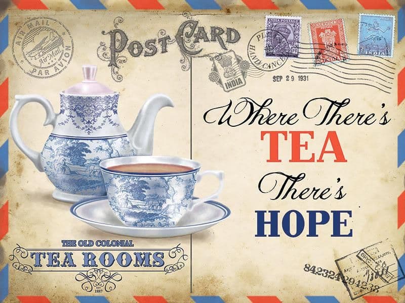 Tea Postcard Metal Wall Sign | Vintage Advertising Signs | Retro wall art