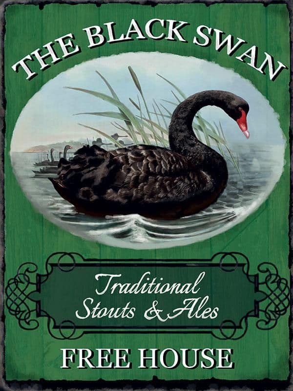 The Black Swan Pub Sign Metal Wall Sign | Home Bar Signs | Vintage Pub Sign