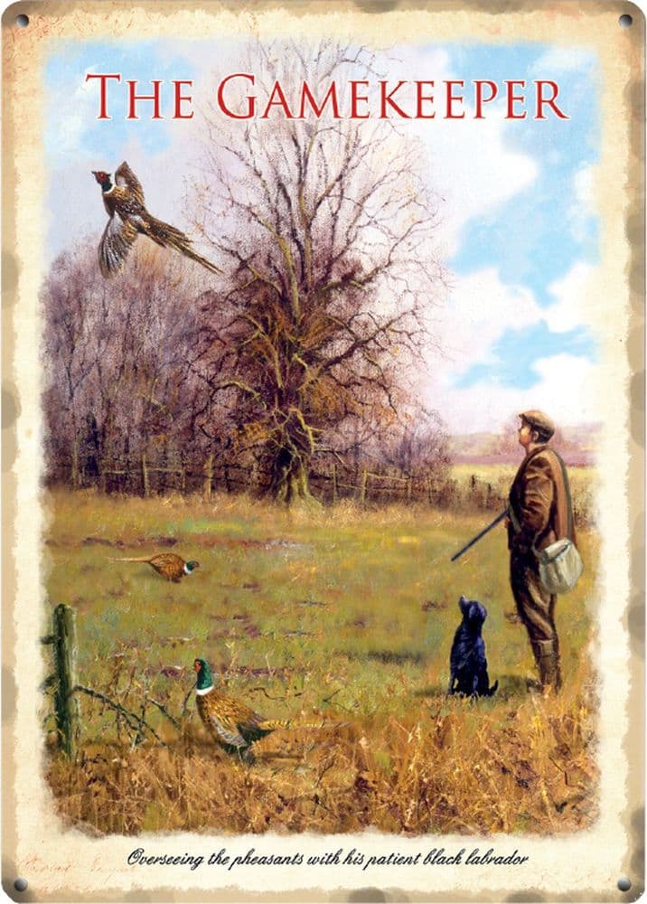 The Gamekeeper Metal Wall Sign | Nostalgic Art | Gifts for him