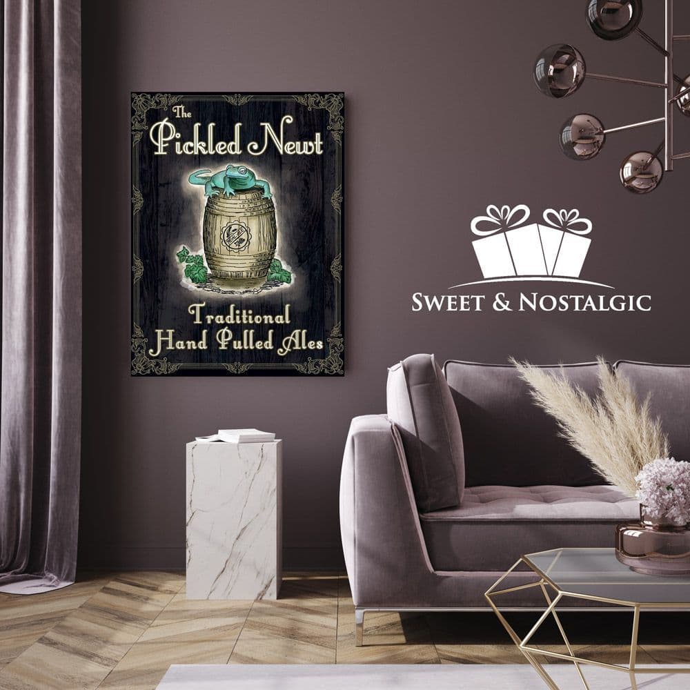 The Pickled Newt Pub Sign | Home bar signs | Vintage Pub Sign