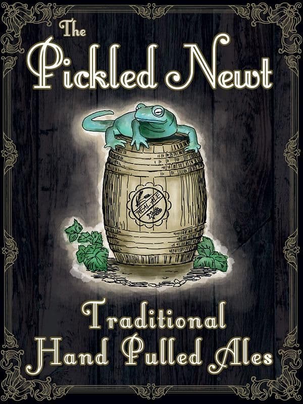 The Pickled Newt Pub Sign | Home bar signs | Vintage Pub Sign