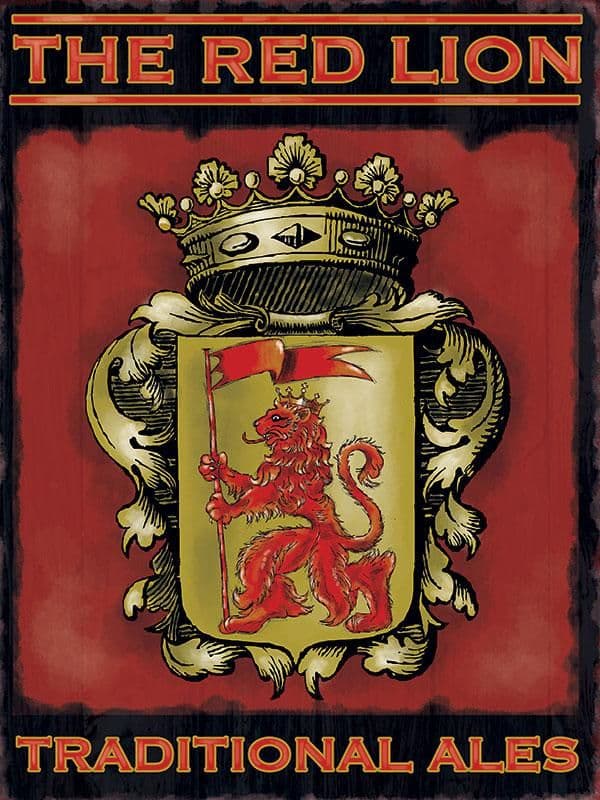 The Red Lion Pub Sign | Home Bar Sign | Red Lion Vintage Pub Sign