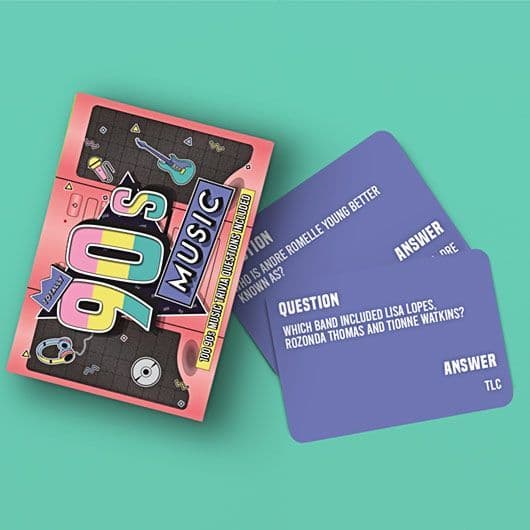 Totally 1990's Music Trivia Card Game | 1990's Quiz | 30th Birthday Gift