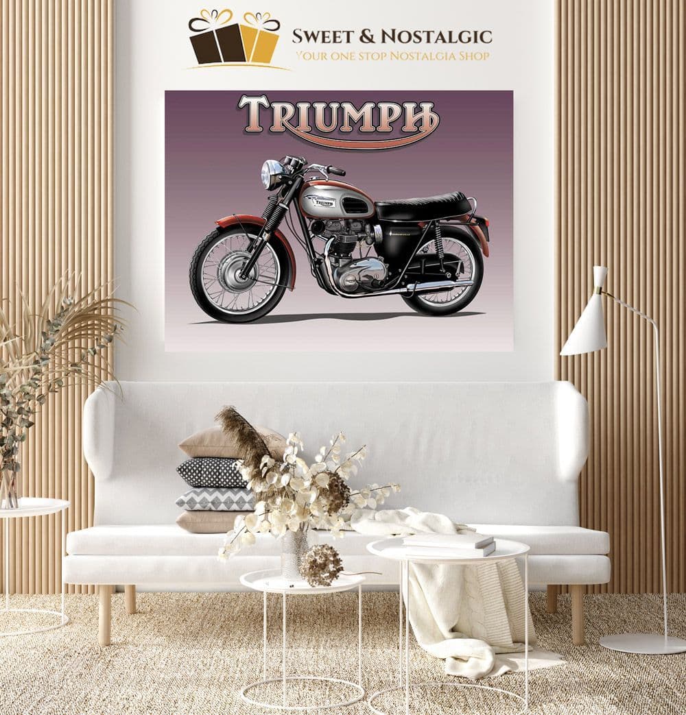 Triumph Motorbike Metal Wall Sign | Classic Motorcycle Art | Gifts for him