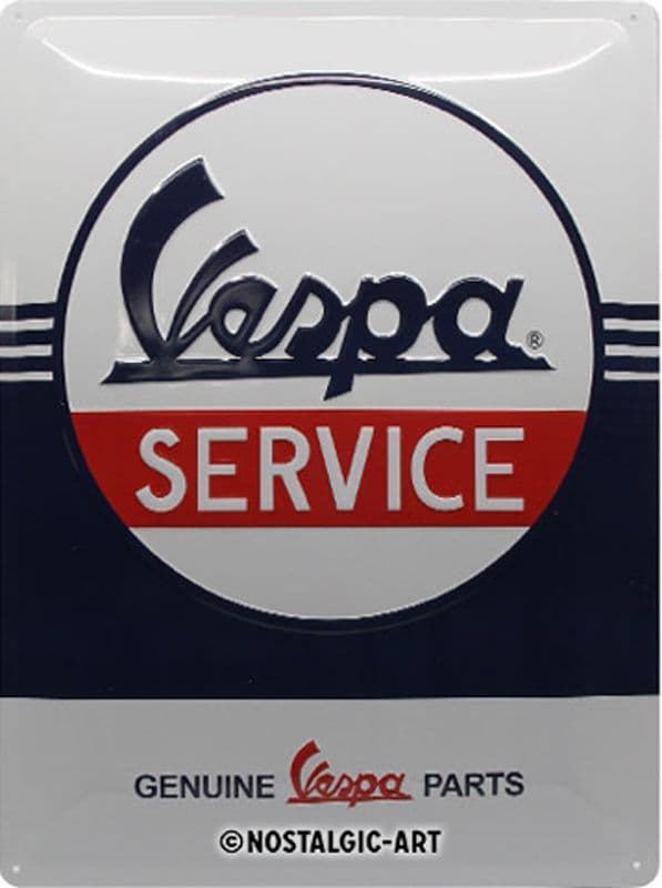 Vespa Service Sign | 3D Metal Wall Sign | Vintage Advertising Sign