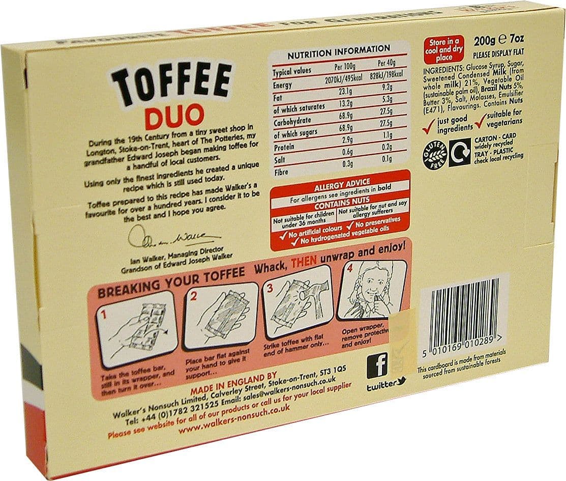 Walkers Toffee Duo (with Hammer) | Traditional Sweets | Christmas Gifts