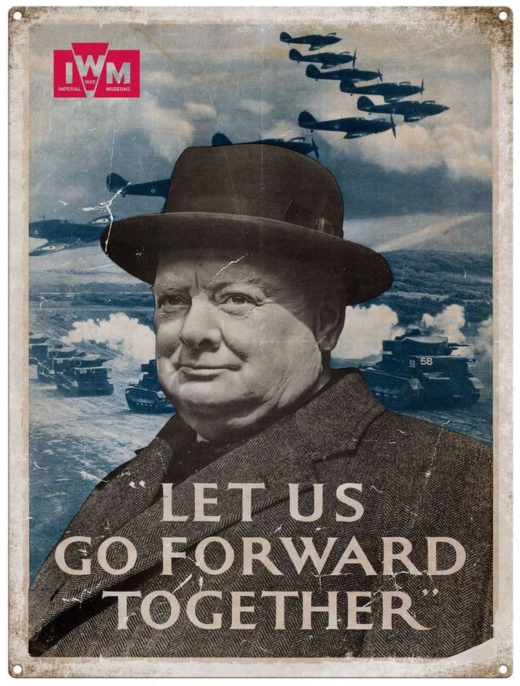 Winston Churchill Metal Wall Sign |World War II Propaganda | War Signs