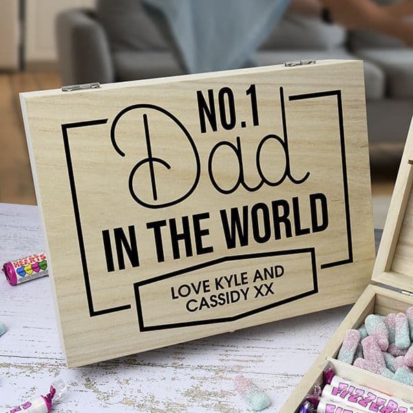 Personalised Retro Sweet Box 'No 1 Dad' | Personalised Gifts | Fathers Day