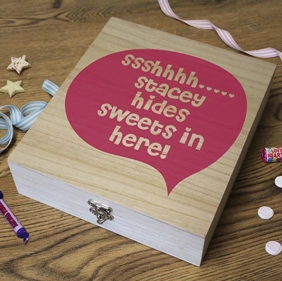 Wooden Retro Sweet Box | Unique Gift Ideas | Personalised Gift For Her