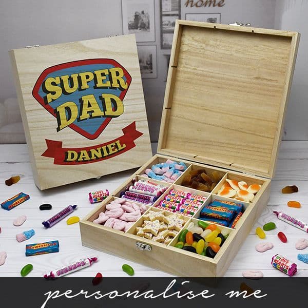Personalised Retro Sweet Box 'Super Dad' | Personalised Gifts | Fathers Day